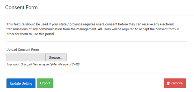 Managing the User Consent Form