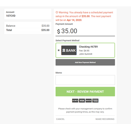 Resident - Payment Confirmation Landing Page