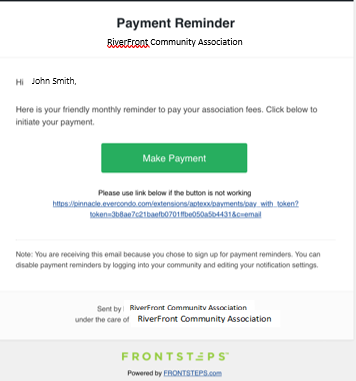 Resident - Modifying Payment Reminders