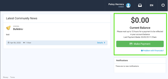 Resident - Payment Module Interface Update - 72 Hour Wait Period
