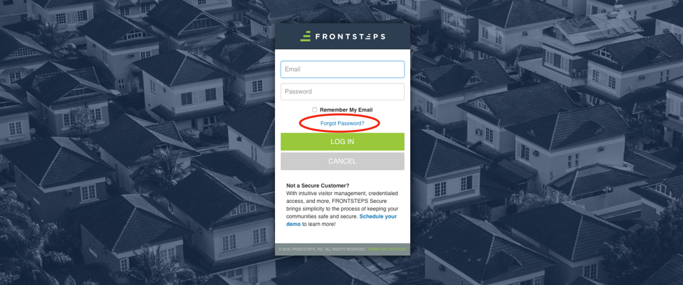 Resident Recover Forgotten Password