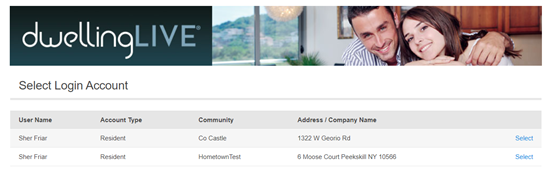 Resident - Linking Multiple Accounts in dwellingLIVE