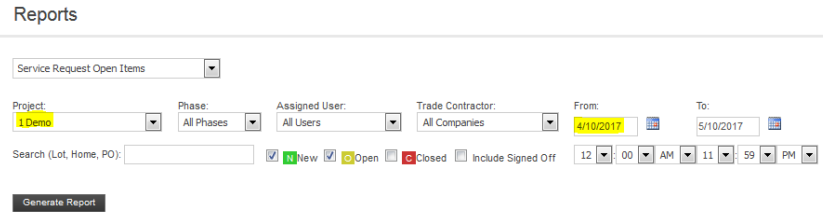 Admin - Generating an SRM Report