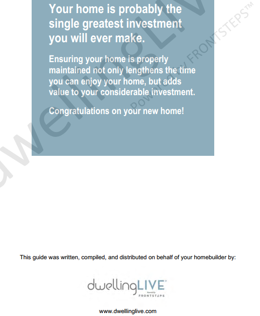 Homeowner - dwellingLIVE Brochure