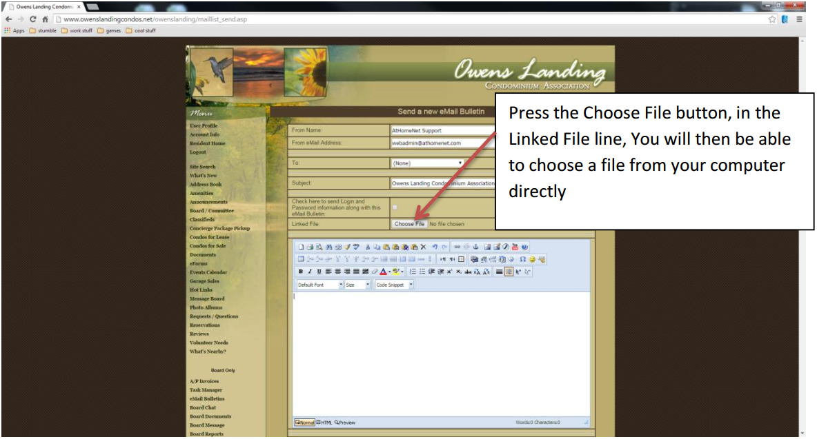 Admin/Manager - E-MAIL BULLETINS - Attaching Documents - Email Bulletin ...