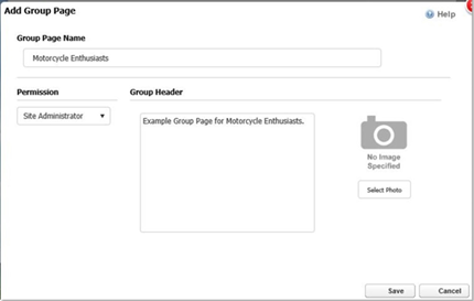 Site Admin - Creating a Group Page
