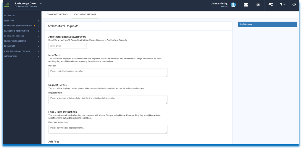 Manager- Architectural Change Request Guide - Community Portal
