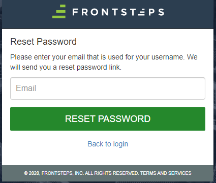 Resident - Login Password Reset