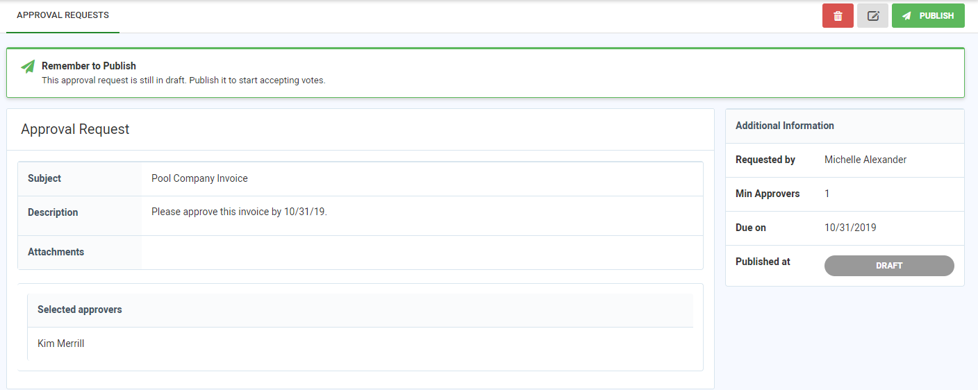 Manager - Creating an Approval Request