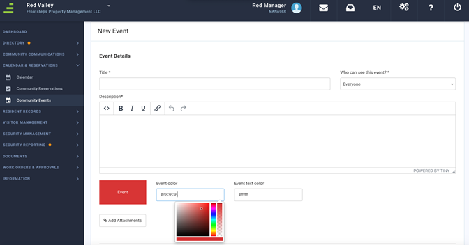 Managers - Color Coding a Calendar Event