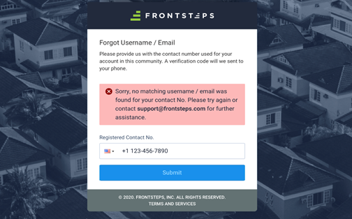 Resident - User Login Name Recovery